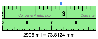 2906 mil to mm (2906 mils to millimeters)
